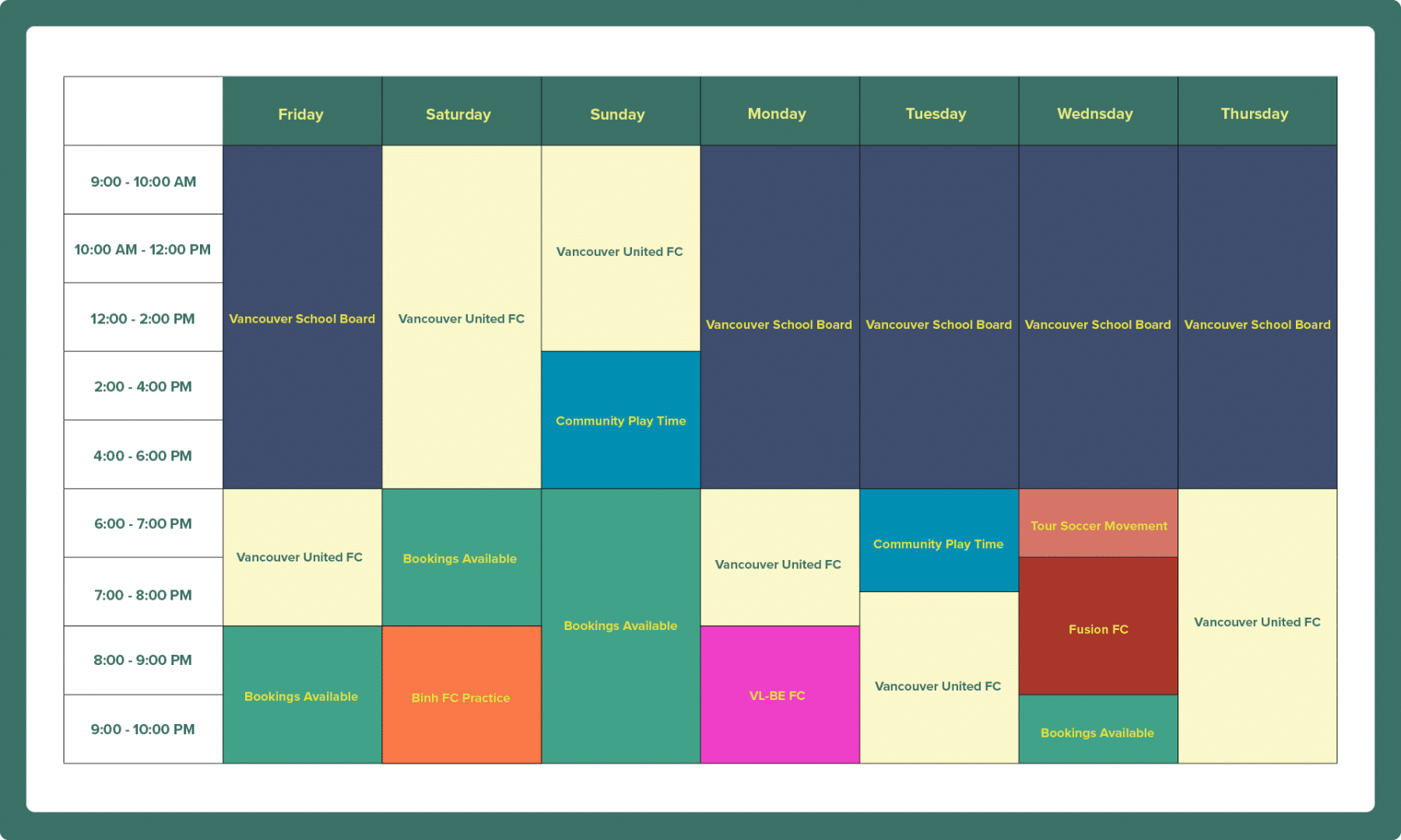 UNA | Drop-In Schedules - UNA